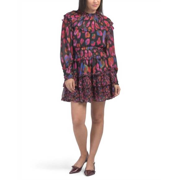 FARM Rio | Dresses | New Farm Rio Iridescent Leopard Print Ruffled Mini ...